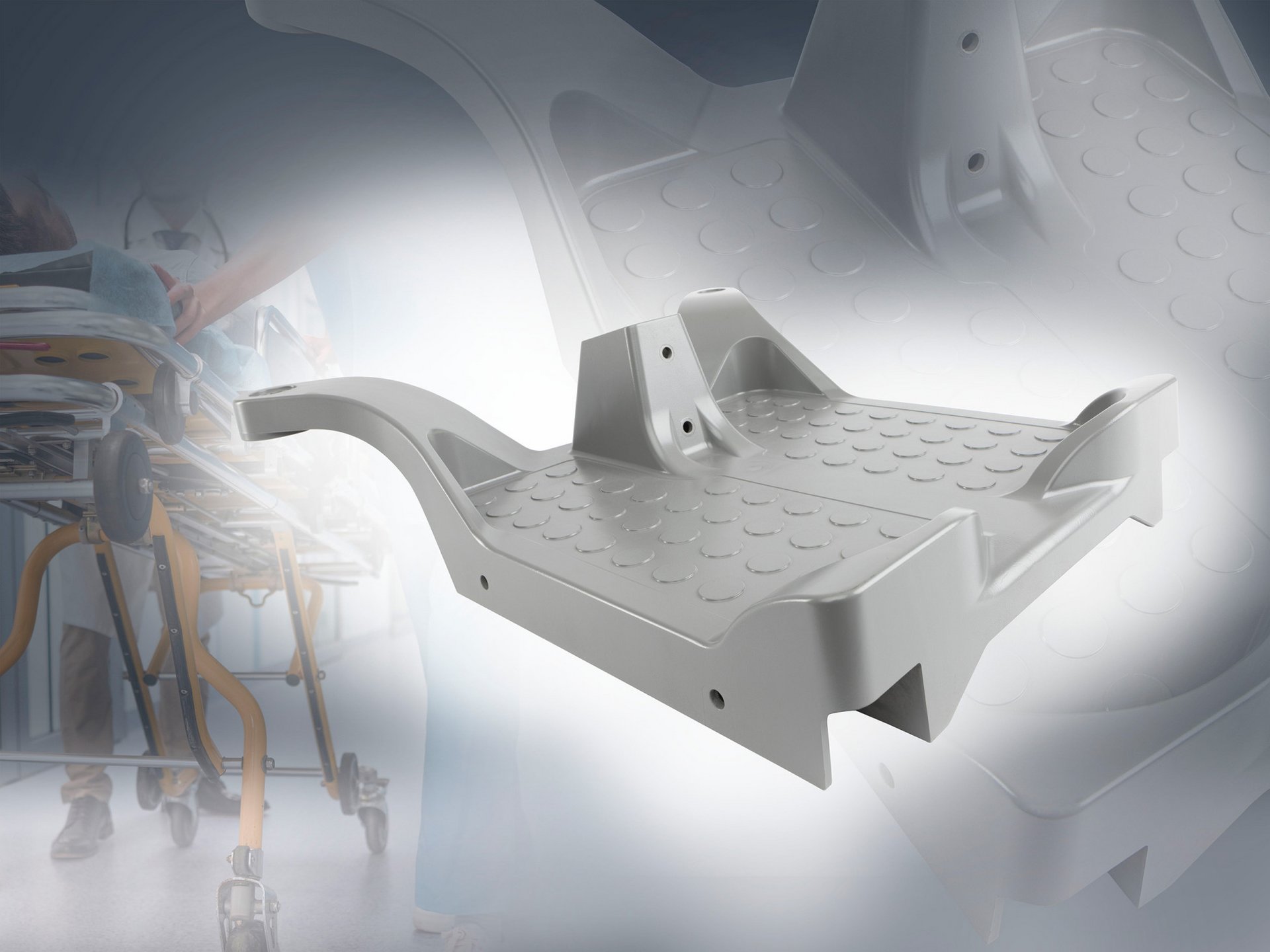 Sicherer Stand für den Patienten mit EMS Spezialkunststoffen