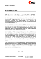 EMS übernimmt weltweit den Automobilzulieferer EFTEC